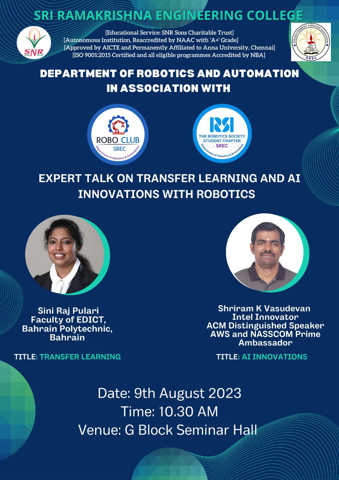 Department of Robotics & Automation | SREC | Coimbatore